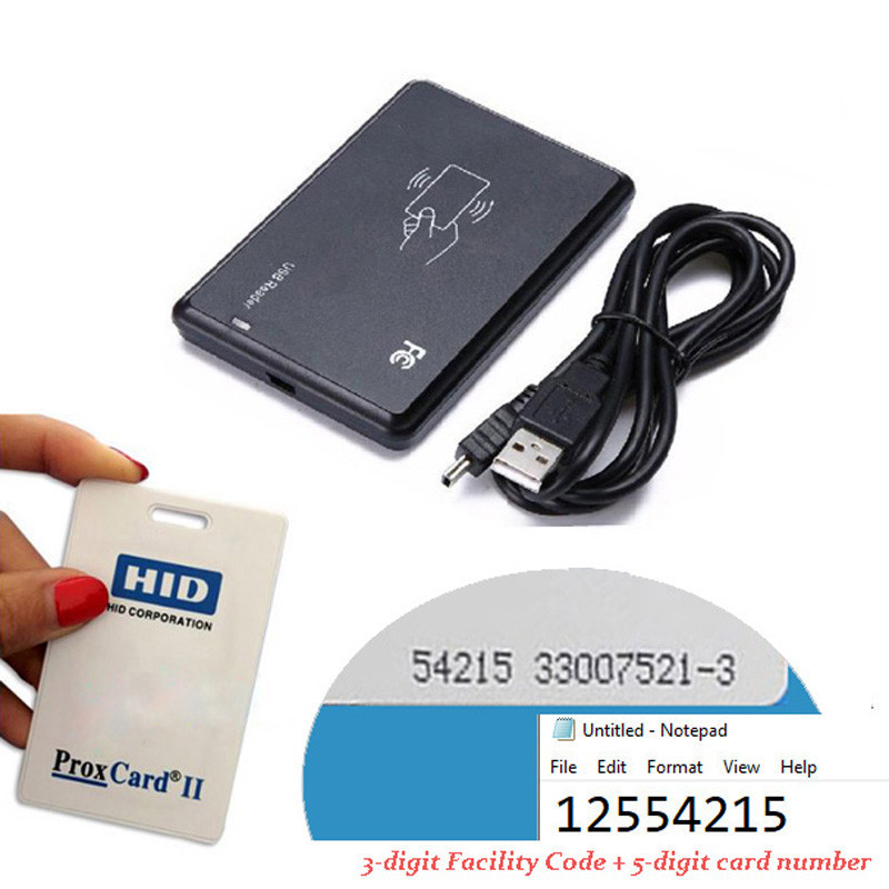 เครื่องอ่านบัตร HID USB ความถี่ 125kHz แบบ Plug & Play ไม่ต้องติดตั้งได ...